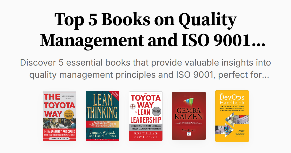 Top 5 Books on Quality Management and ISO 9001 Insights | Summary & Audio