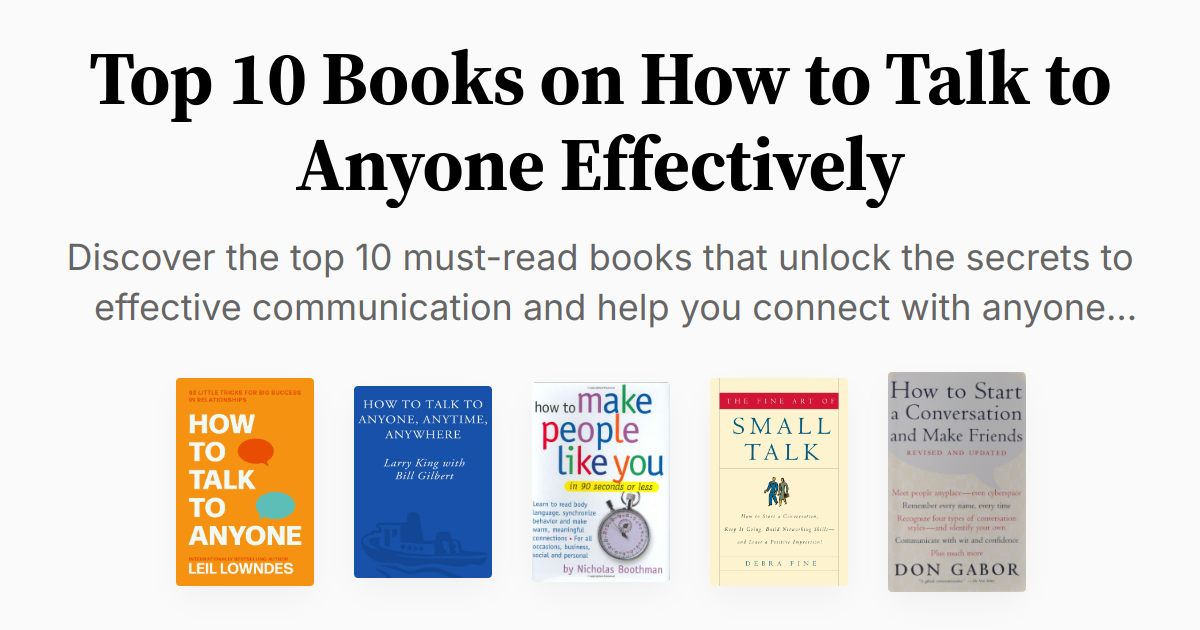 Top 10 Books on How to Talk to Anyone Effectively | Summary & Audio