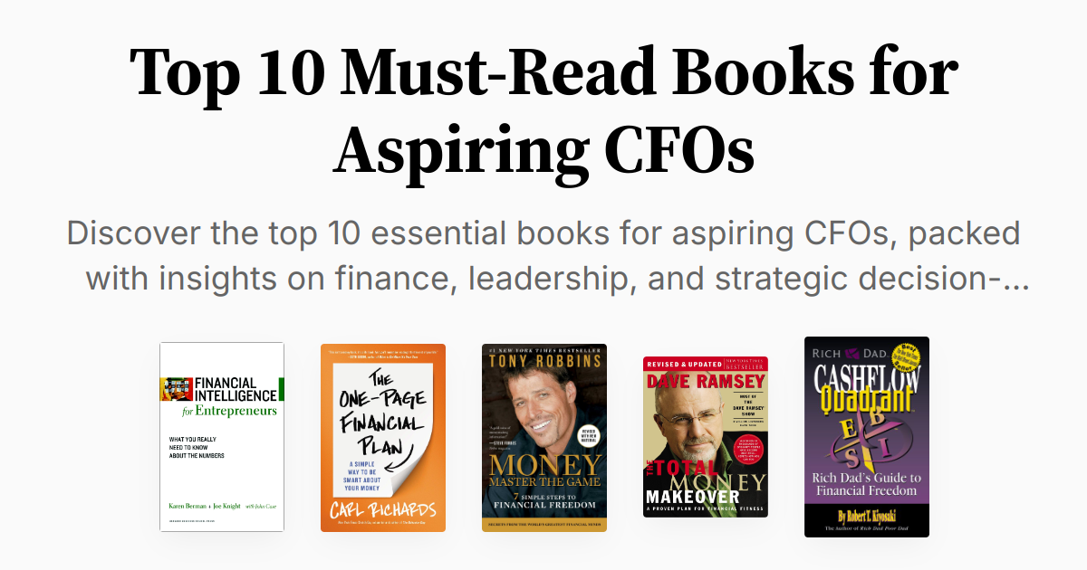 Top 10 Must-Read Books for Aspiring CFOs | Summary & Audio