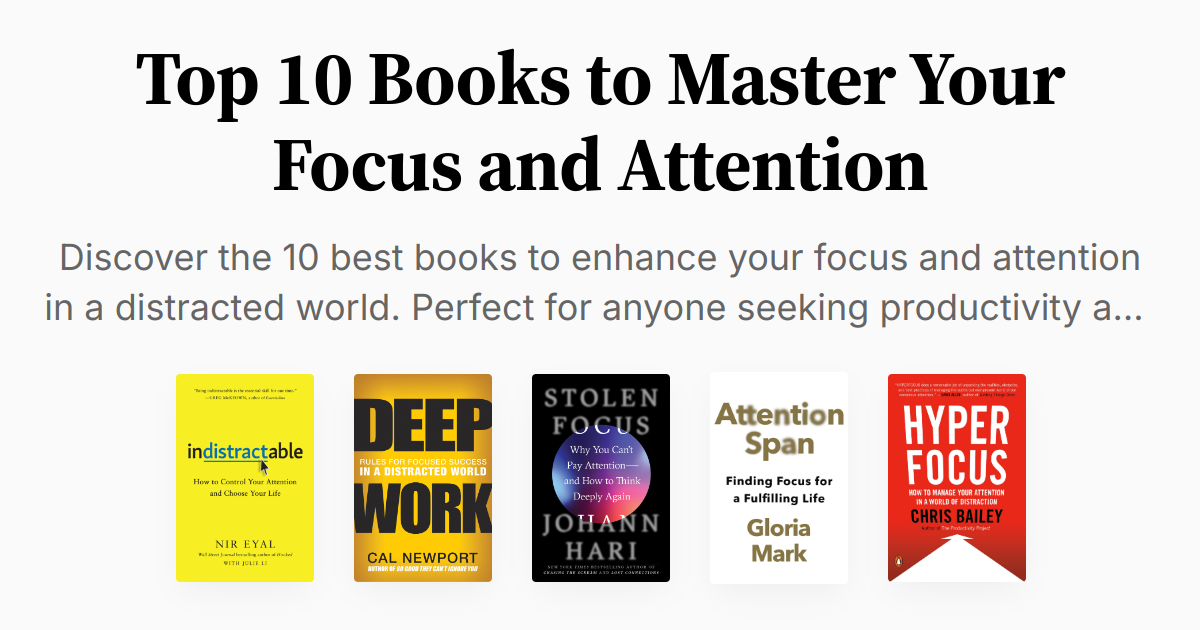 Top 10 Books to Master Your Focus and Attention | Summary & Audio