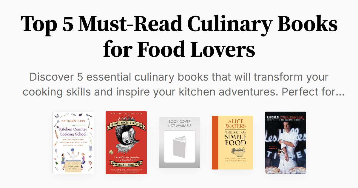 Top 5 Must-Read Culinary Books for Food Lovers | Summary & Audio