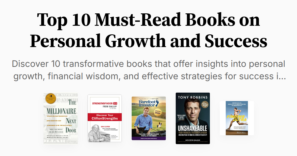 Top 10 Must-Read Books on Personal Growth and Success | Summary & Audio