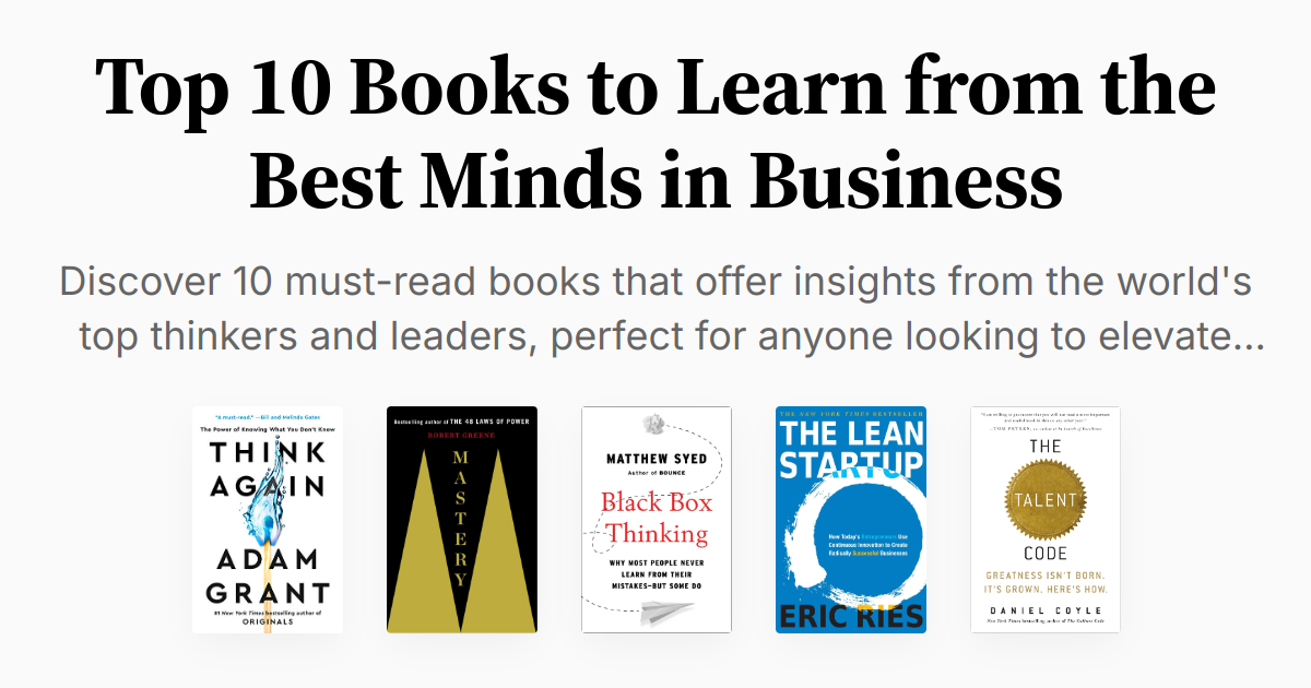 Top 10 Books to Learn from the Best Minds in Business | Summary & Audio