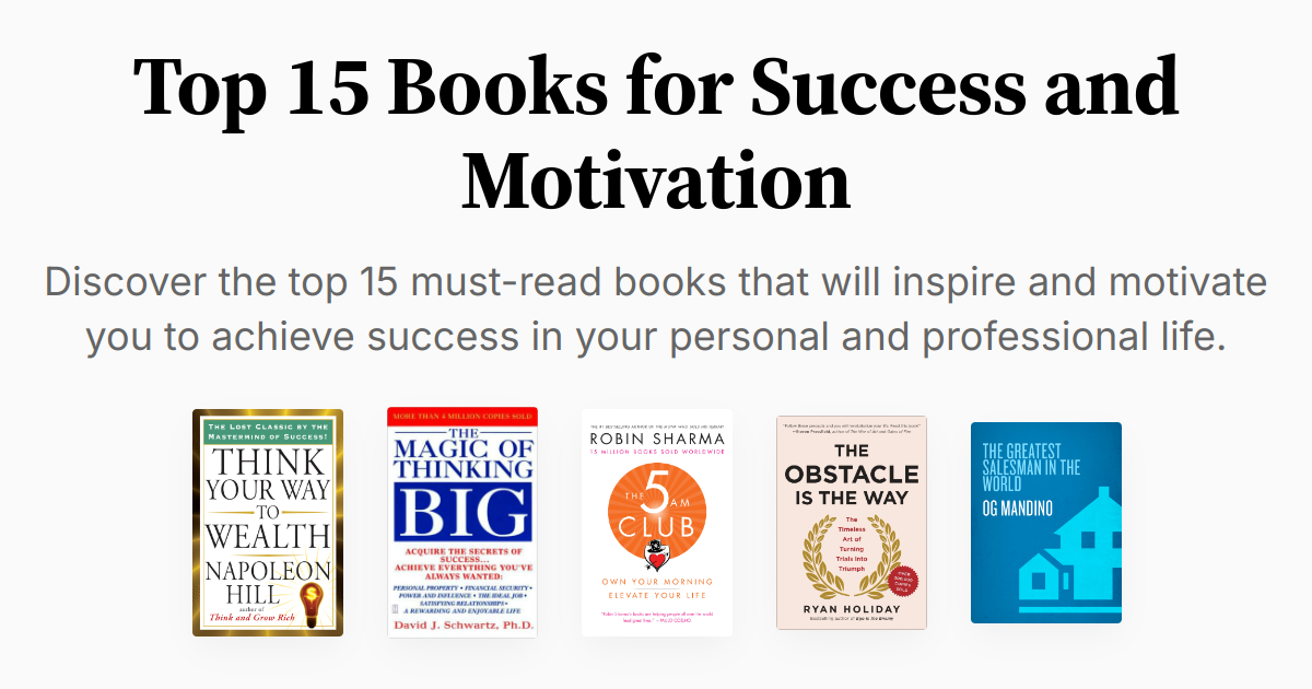 Top 15 Books for Success and Motivation | Summary & Audio