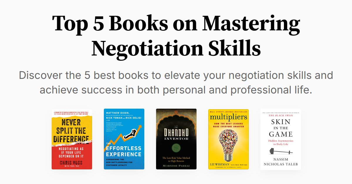Top 5 Books on Mastering Negotiation Skills | Summary & Audio