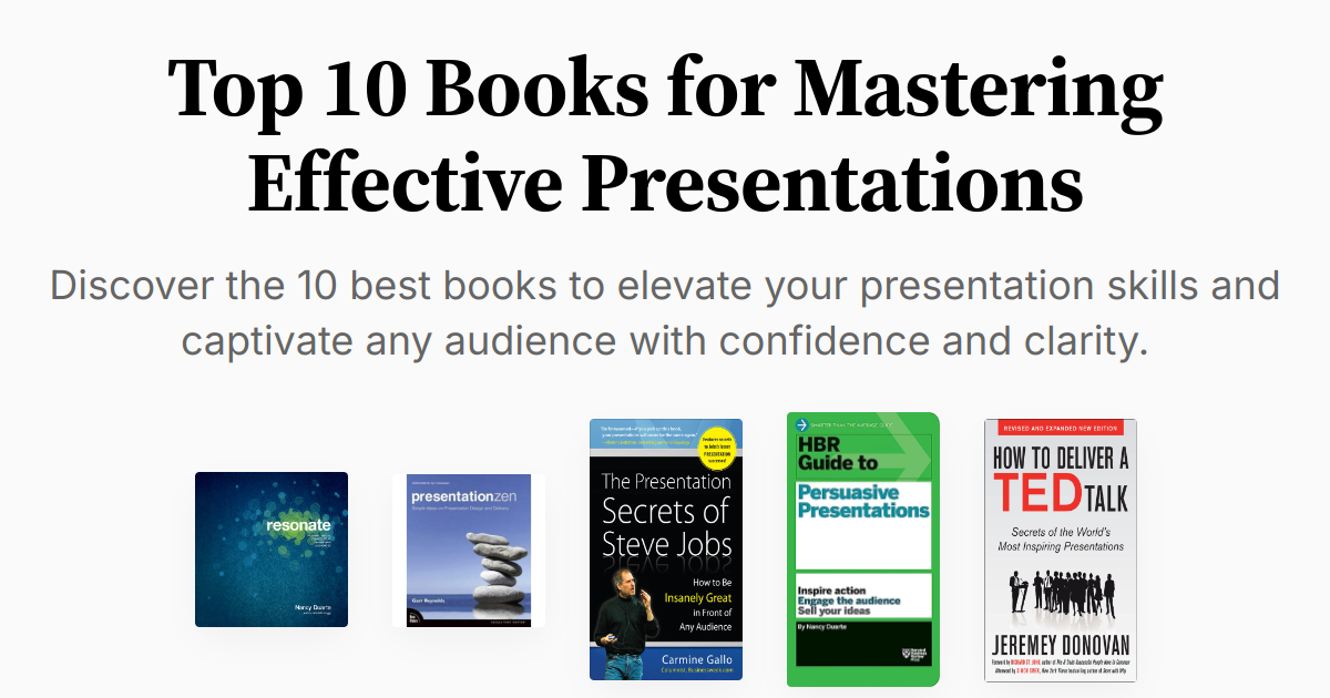 Top 10 Books for Mastering Effective Presentations | Summary & Audio