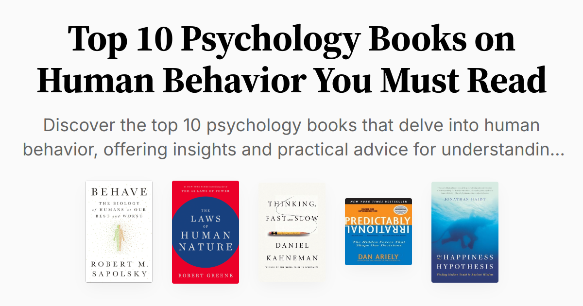 Top 10 Psychology Books on Human Behavior You Must Read | Summary & Audio