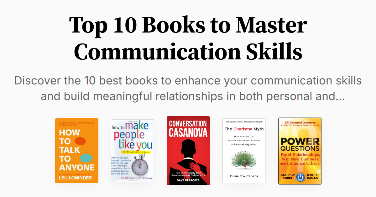 Top 10 Books to Master Communication Skills | Summary & Audio