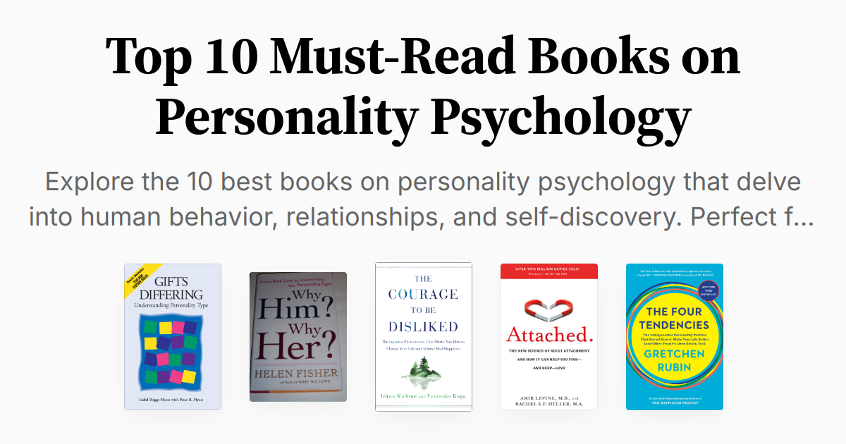 Top 10 Must-Read Books on Personality Psychology | Summary & Audio