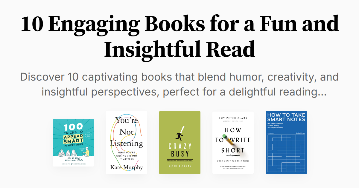 10 Engaging Books for a Fun and Insightful Read | Summary & Audio