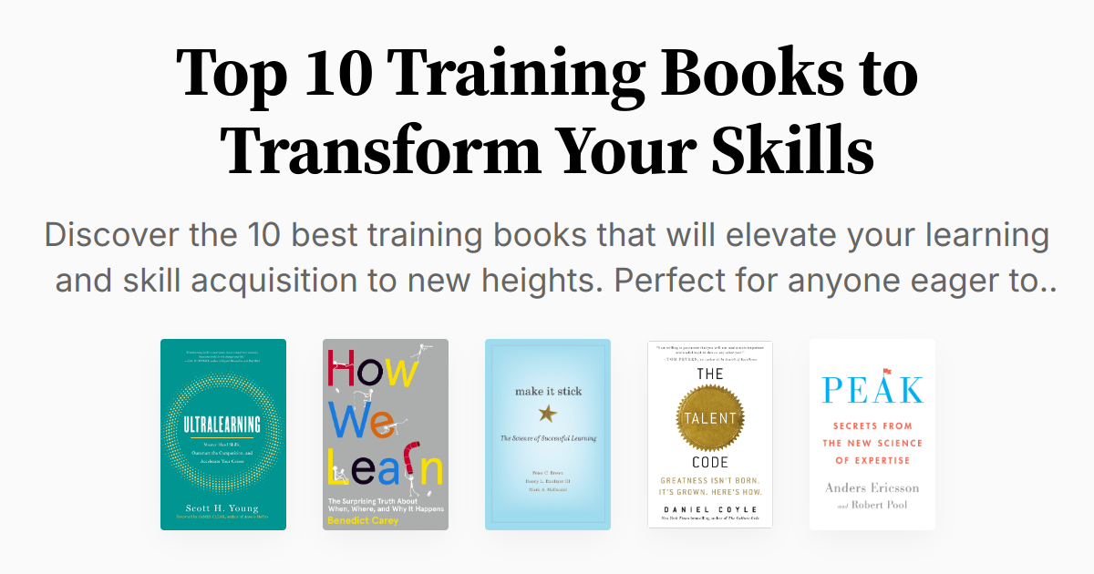 Top 10 Training Books to Transform Your Skills | Summary & Audio