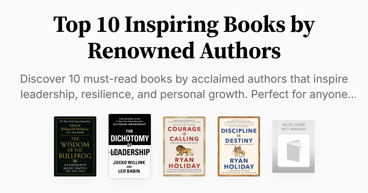 Top 10 Inspiring Books by Renowned Authors | Summary & Audio