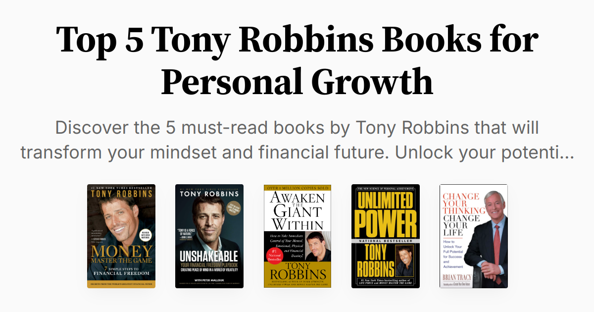 Top 5 Tony Robbins Books for Personal Growth | Summary & Audio