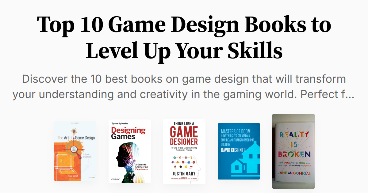 Top 10 Game Design Books to Level Up Your Skills | Summary & Audio