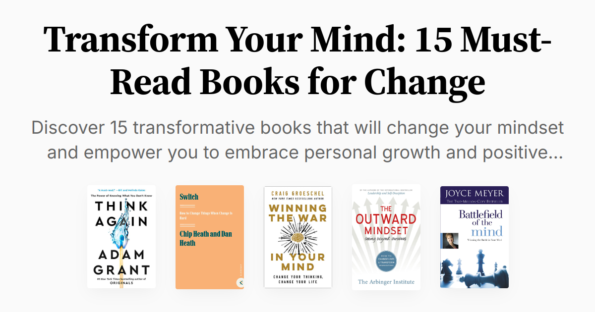 Transform Your Mind: 15 Must-Read Books for Change | Summary & Audio