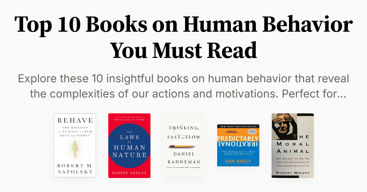 Top 10 Books on Human Behavior You Must Read | Summary & Audio