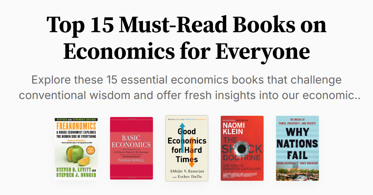 Top 15 Must-Read Books on Economics for Everyone | Summary & Audio