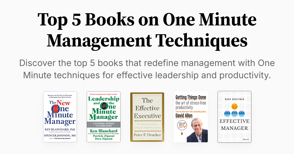 Top 5 Books on One Minute Management Techniques | Summary & Audio