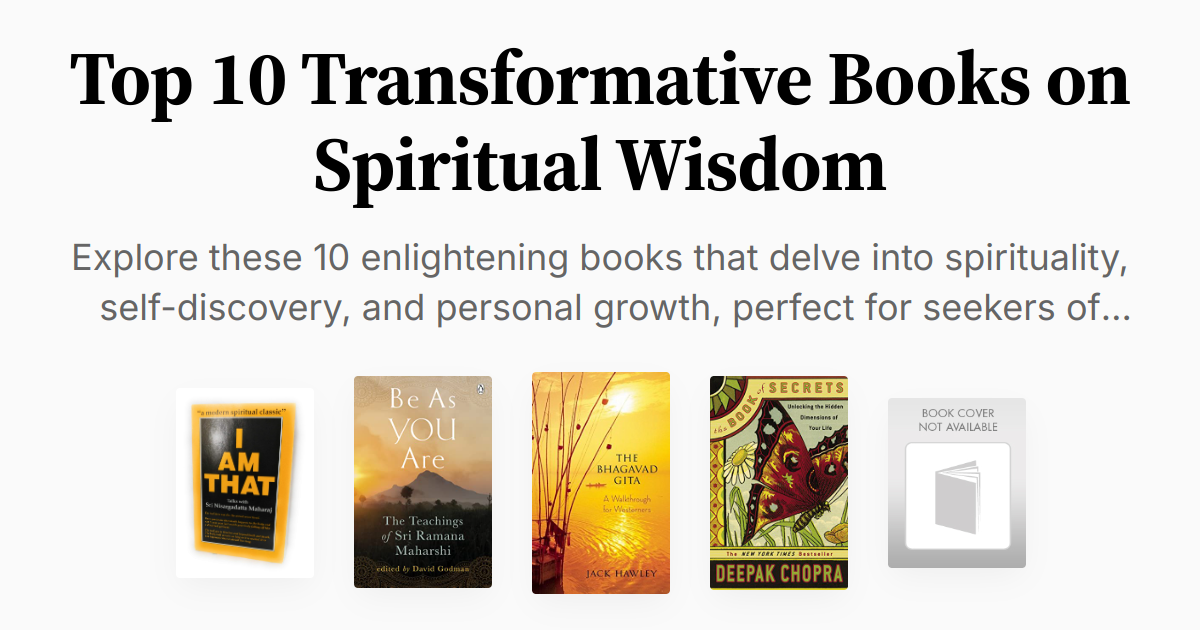 Top 10 Transformative Books On Spiritual Wisdom Summary And Audio