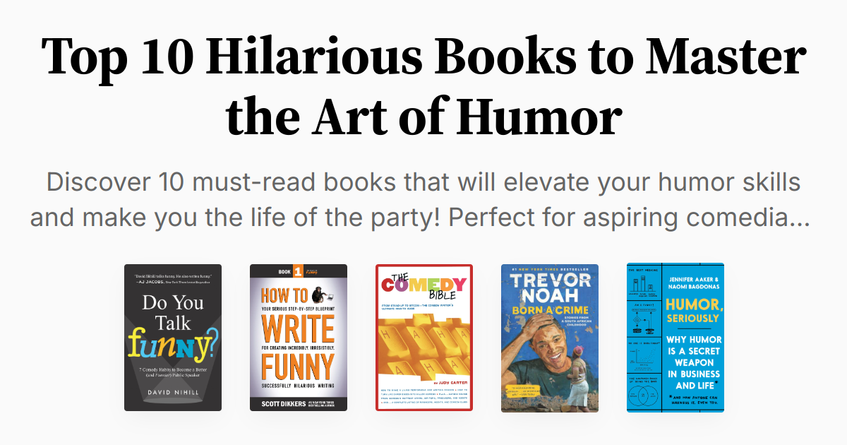 Top 10 Hilarious Books to Master the Art of Humor | Summary & Audio