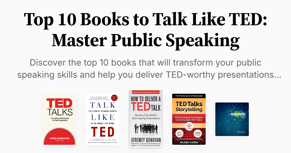 Top 10 Books to Talk Like TED: Master Public Speaking | Summary & Audio
