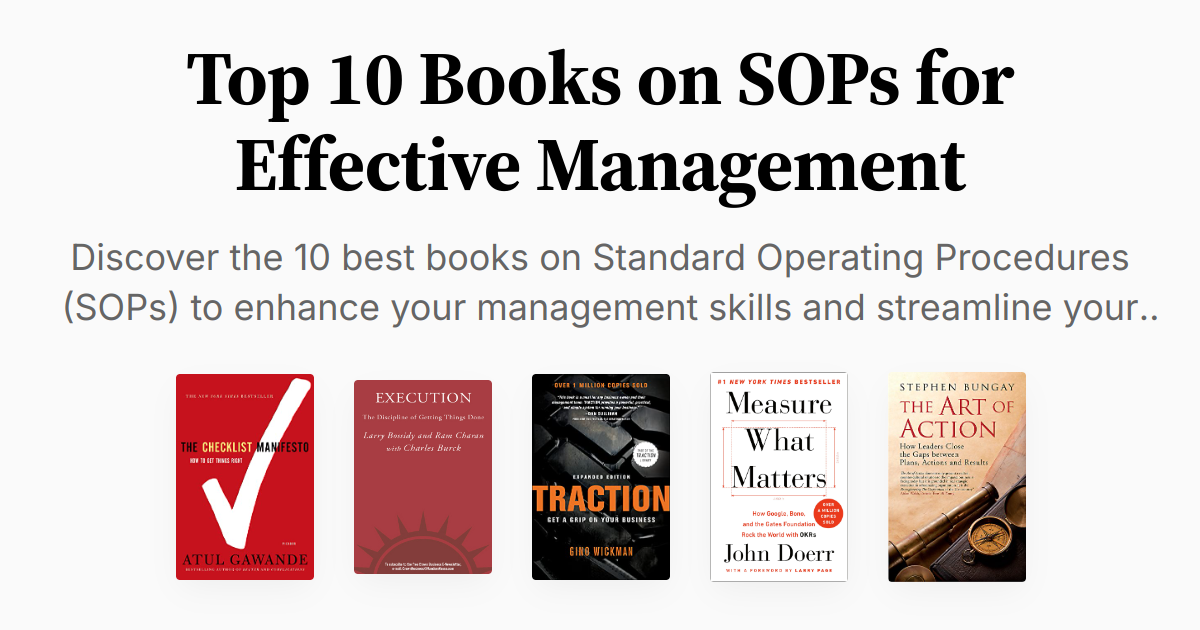 Top 10 Books on SOPs for Effective Management | Summary & Audio