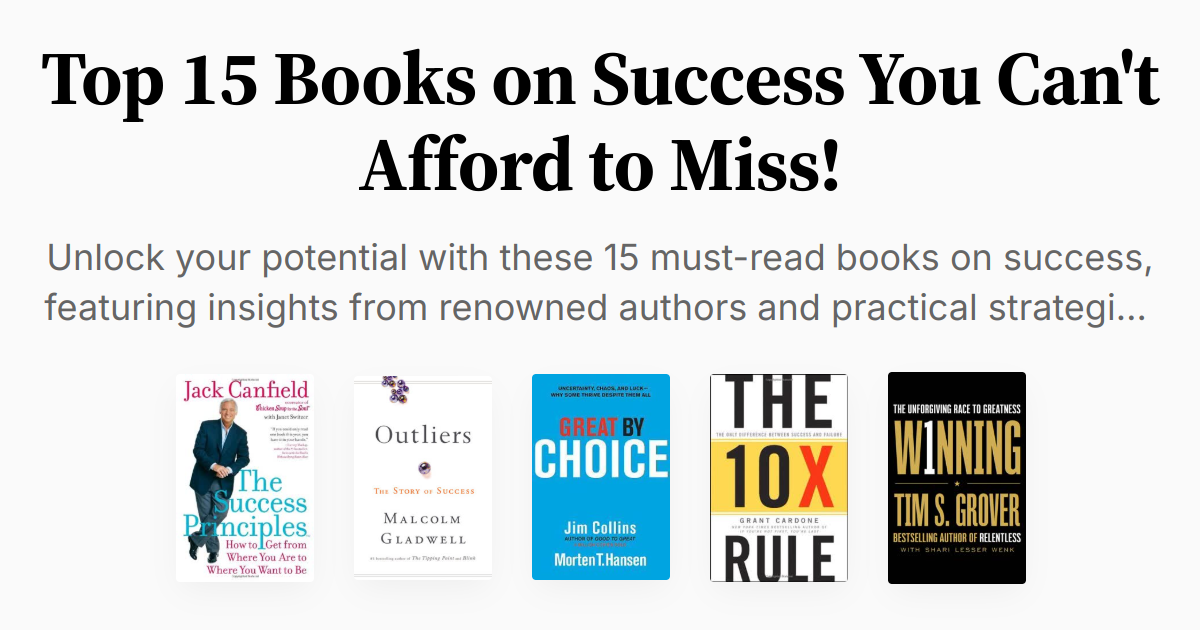 Top 15 Books on Success You Can't Afford to Miss! | Summary & Audio