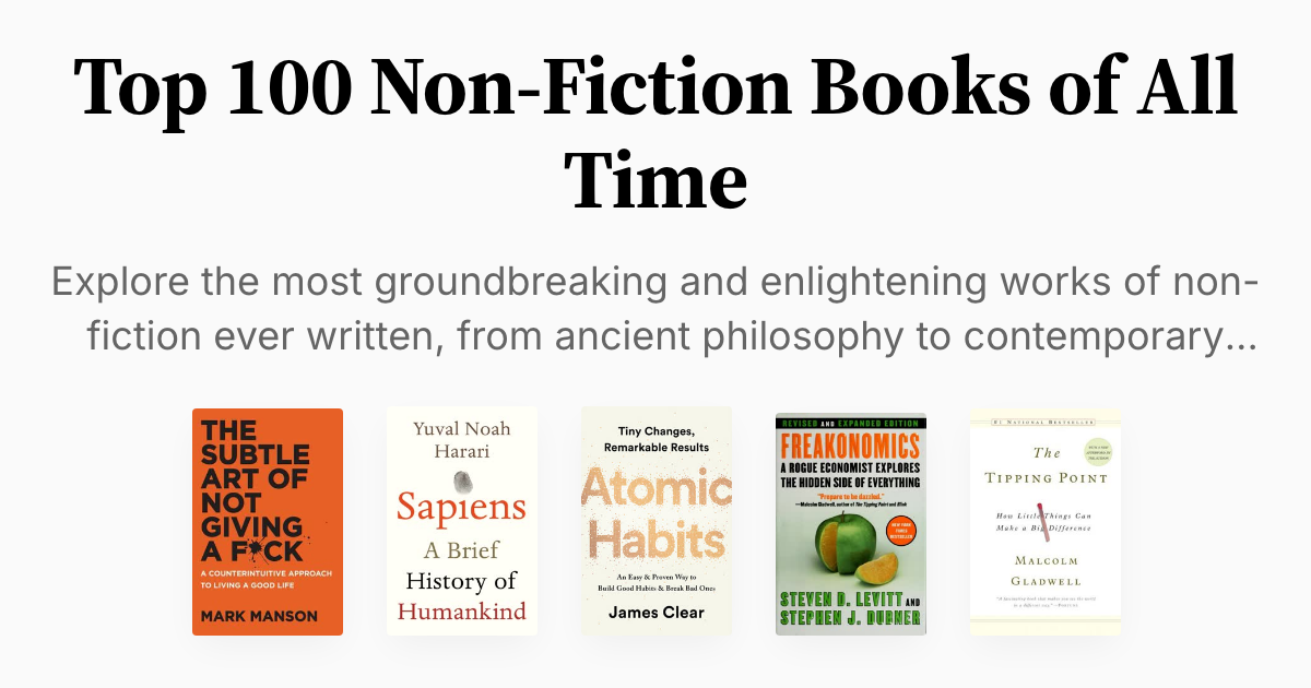 Top 100 Non-Fiction Books of All Time | Summaries & Audio