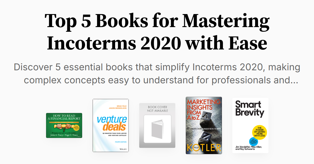 Top 5 Books for Mastering Incoterms 2020 with Ease | Summary & Audio