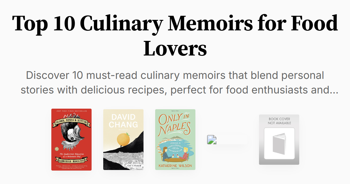 Top 10 Culinary Memoirs for Food Lovers | Summary & Audio