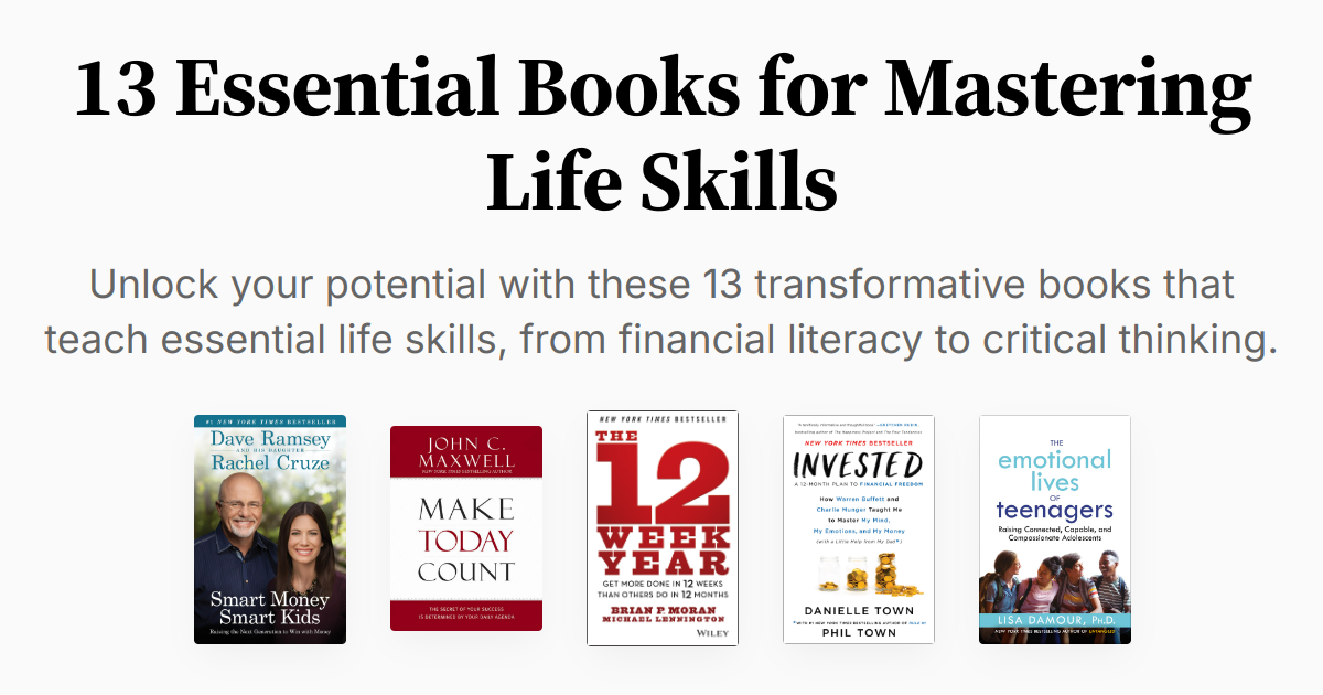 13 Essential Books for Mastering Life Skills | Summary & Audio