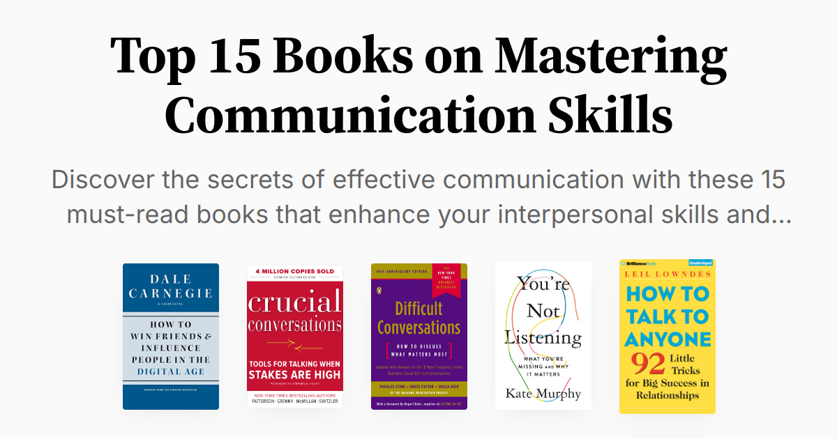 Top 15 Books on Mastering Communication Skills | Summary & Audio