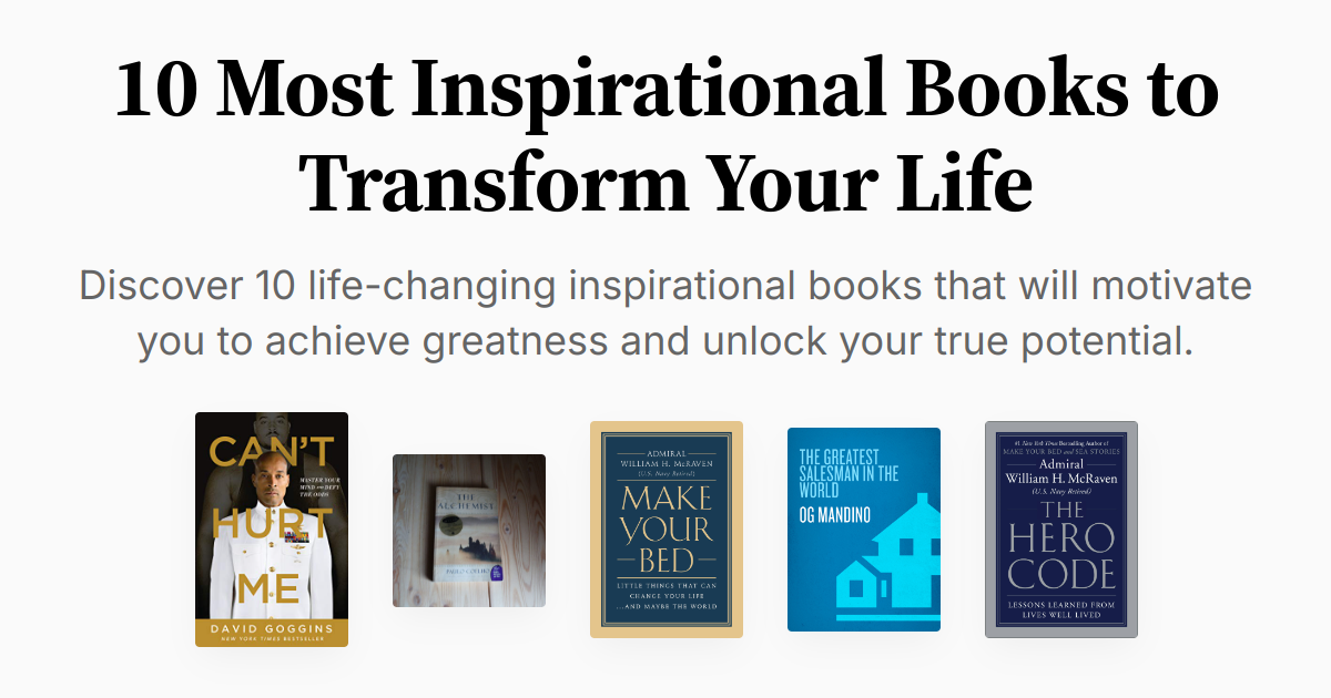 10 Most Inspirational Books to Transform Your Life | Summary & Audio