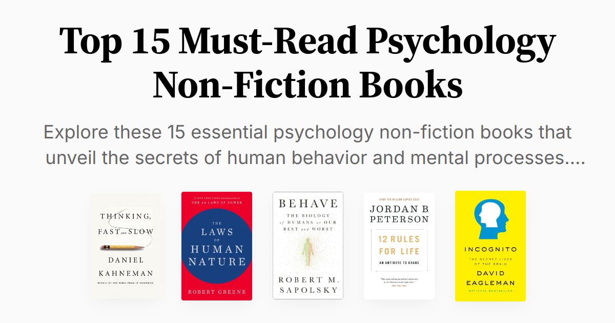 Top 15 Must-Read Psychology Non-Fiction Books | Summary & Audio