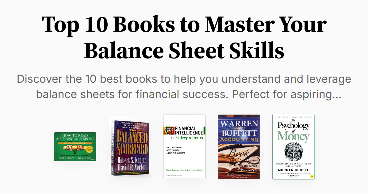 Top 10 Books to Master Your Balance Sheet Skills | Summary & Audio