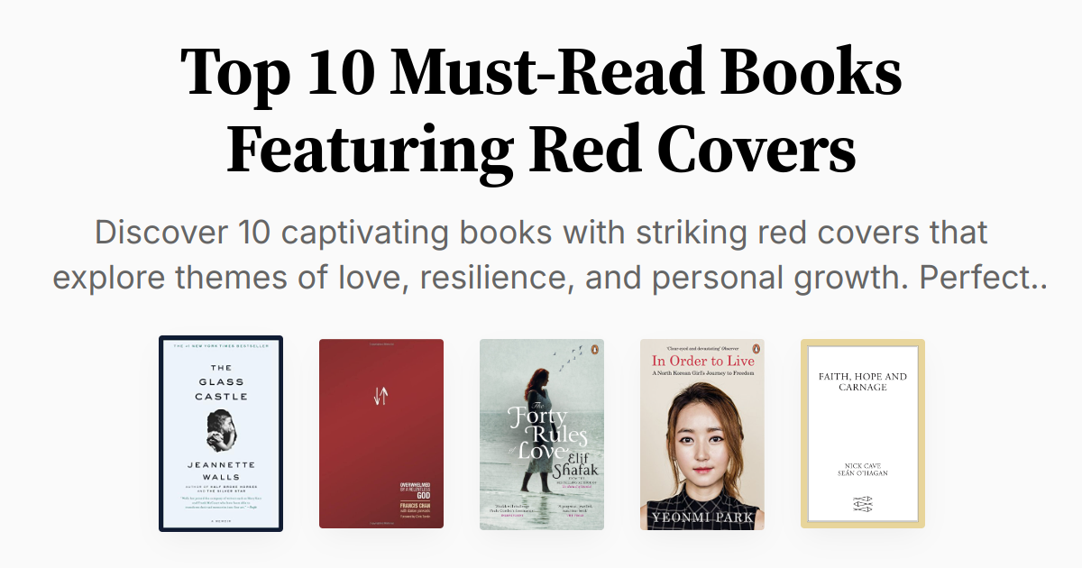 Top 10 Must-Read Books Featuring Red Covers | Summaries & Audio