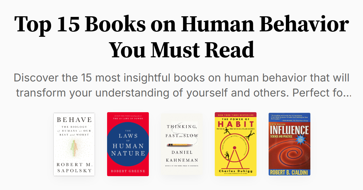 Top 15 Books on Human Behavior You Must Read | Summary & Audio