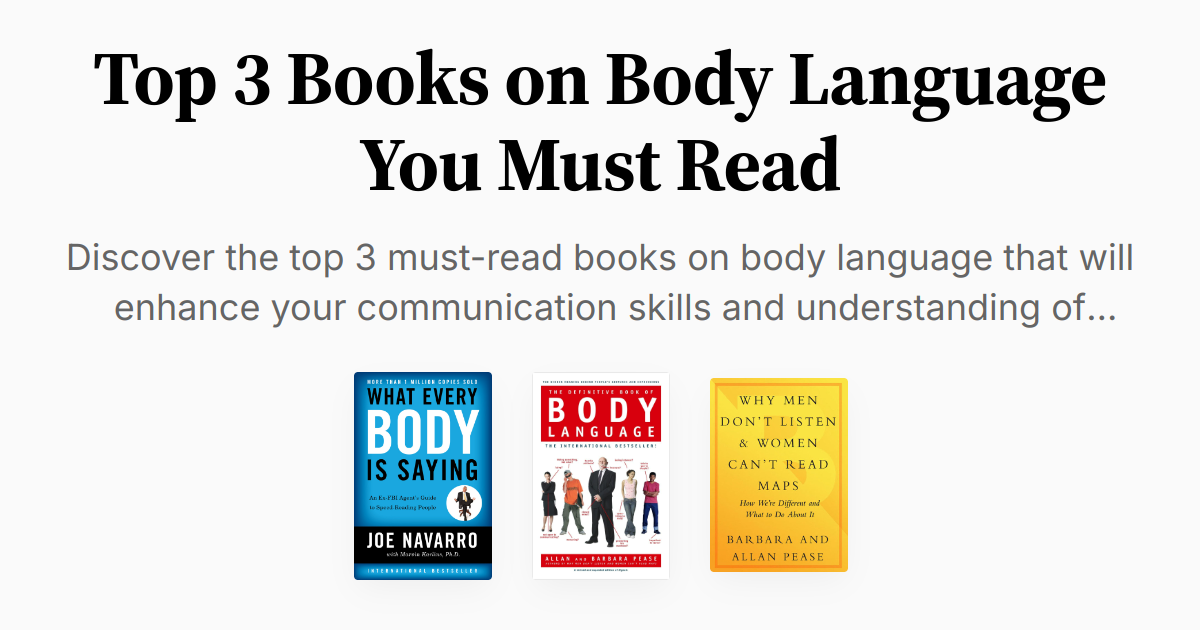 Top 3 Books on Body Language You Must Read | Summary & Audio