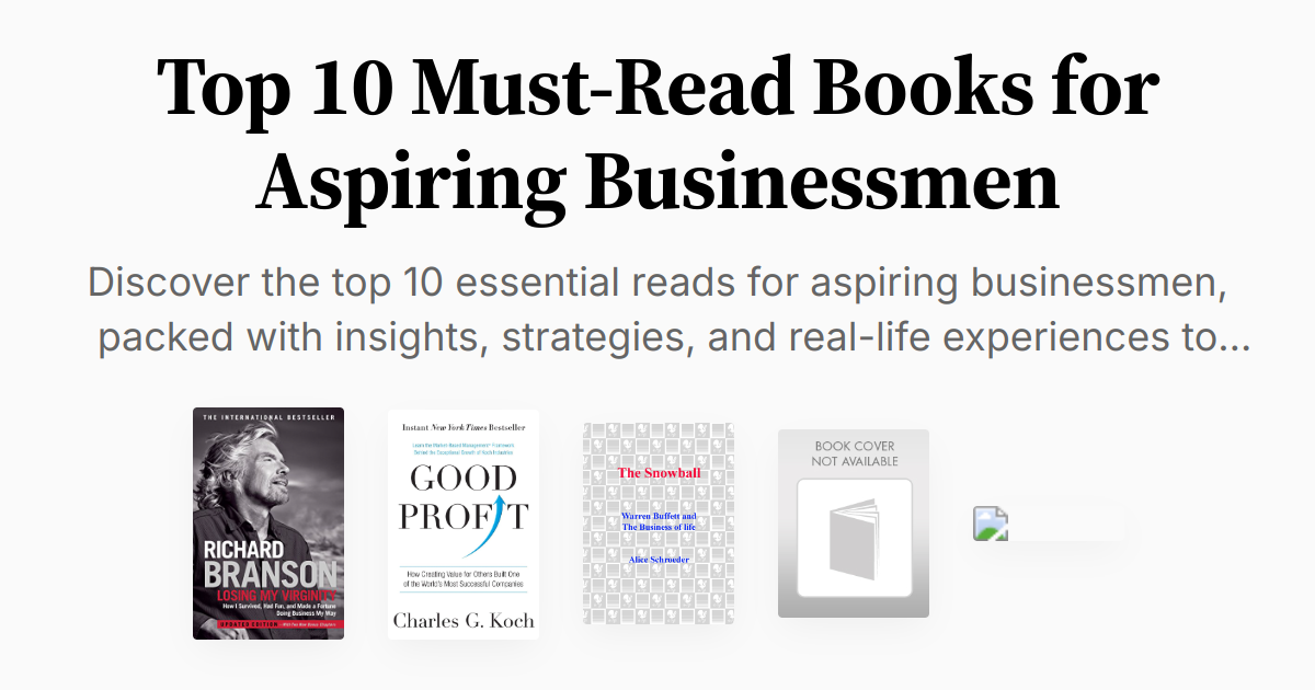 Top 10 Must-Read Books for Aspiring Businessmen | Summary & Audio