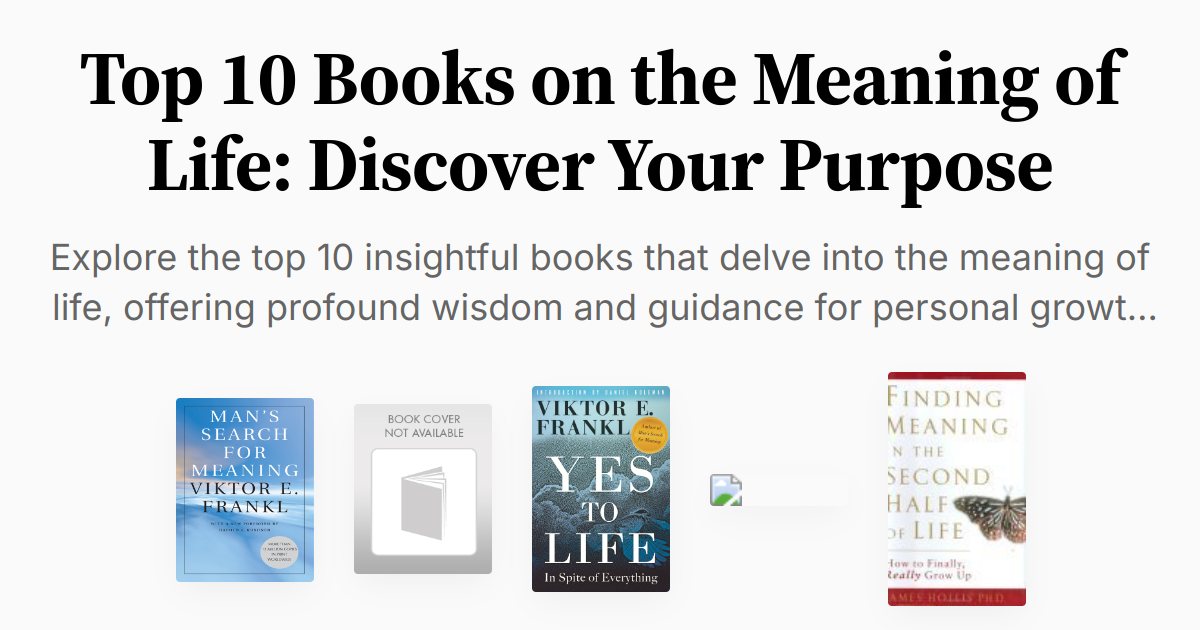 Top 10 Books on the Meaning of Life: Discover Your Purpose | Summary ...