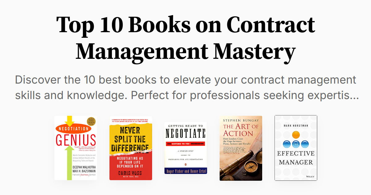 Top 10 Books on Contract Management Mastery | Summary & Audio