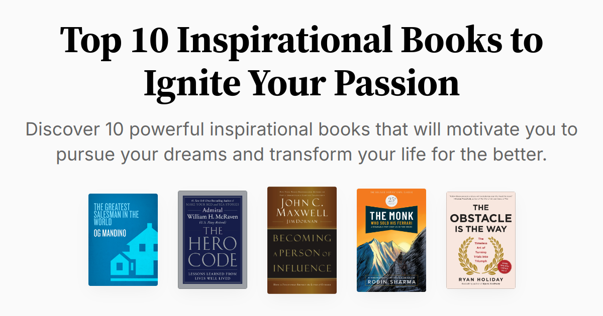 Top 10 Inspirational Books to Ignite Your Passion | Summary & Audio