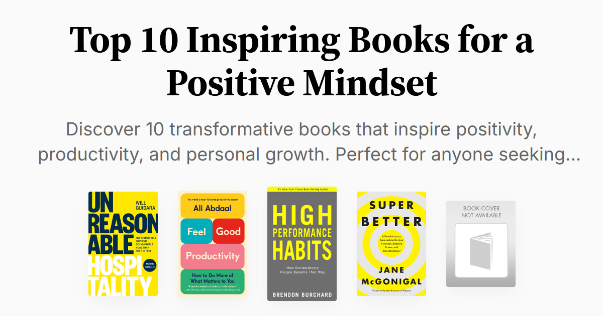 Top 10 Inspiring Books for a Positive Mindset | Summary & Audio