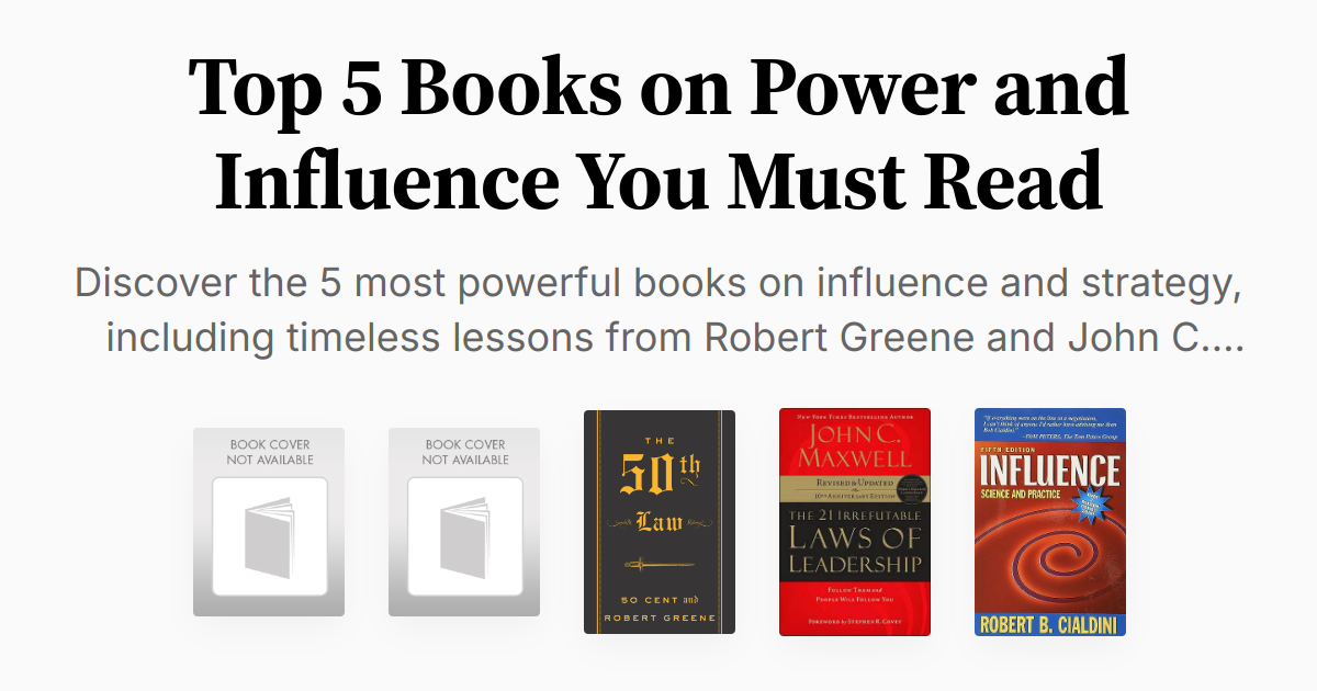 Top 5 Books on Power and Influence You Must Read | Summary & Audio