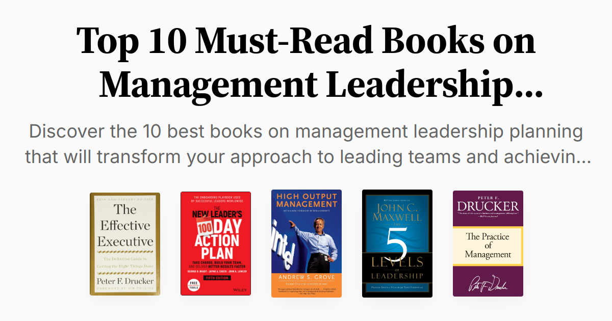 Top 10 Must-Read Books on Management Leadership Planning | Summary & Audio