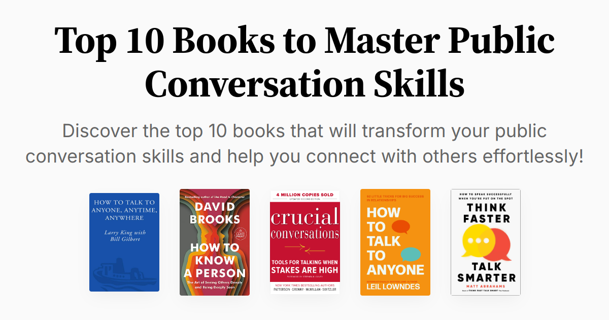 Top 10 Books to Master Public Conversation Skills | Summary & Audio