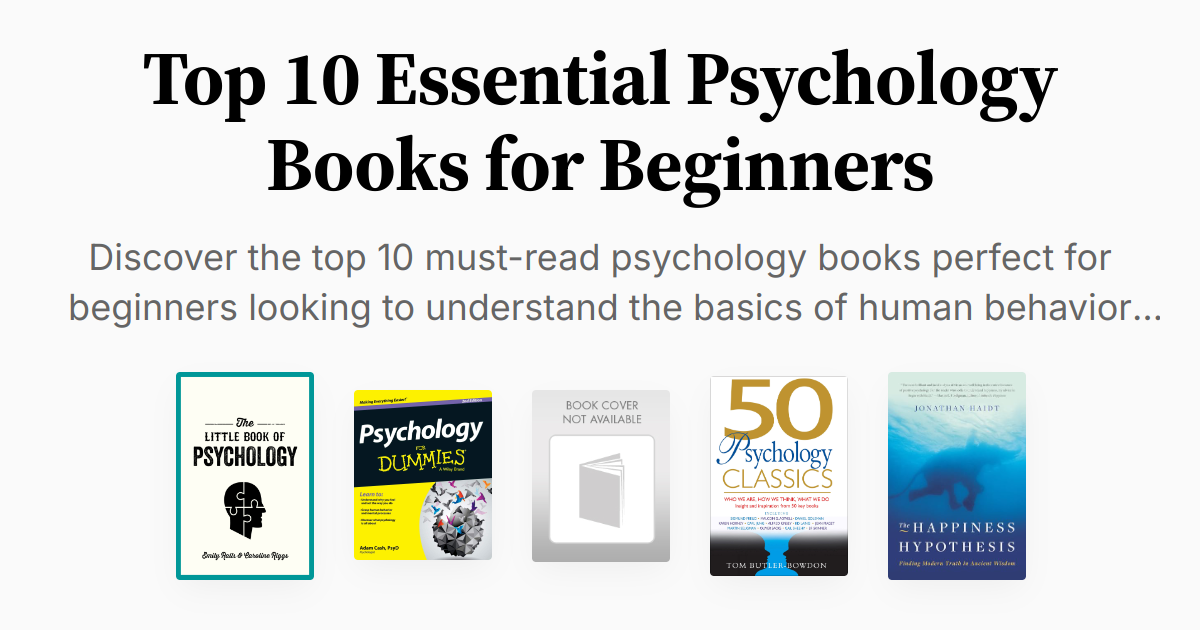 Top 10 Essential Psychology Books for Beginners | Summary & Audio