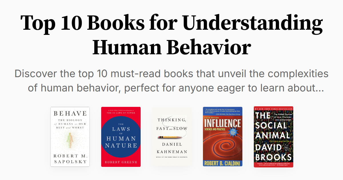 Top 10 Books for Understanding Human Behavior | Summary & Audio