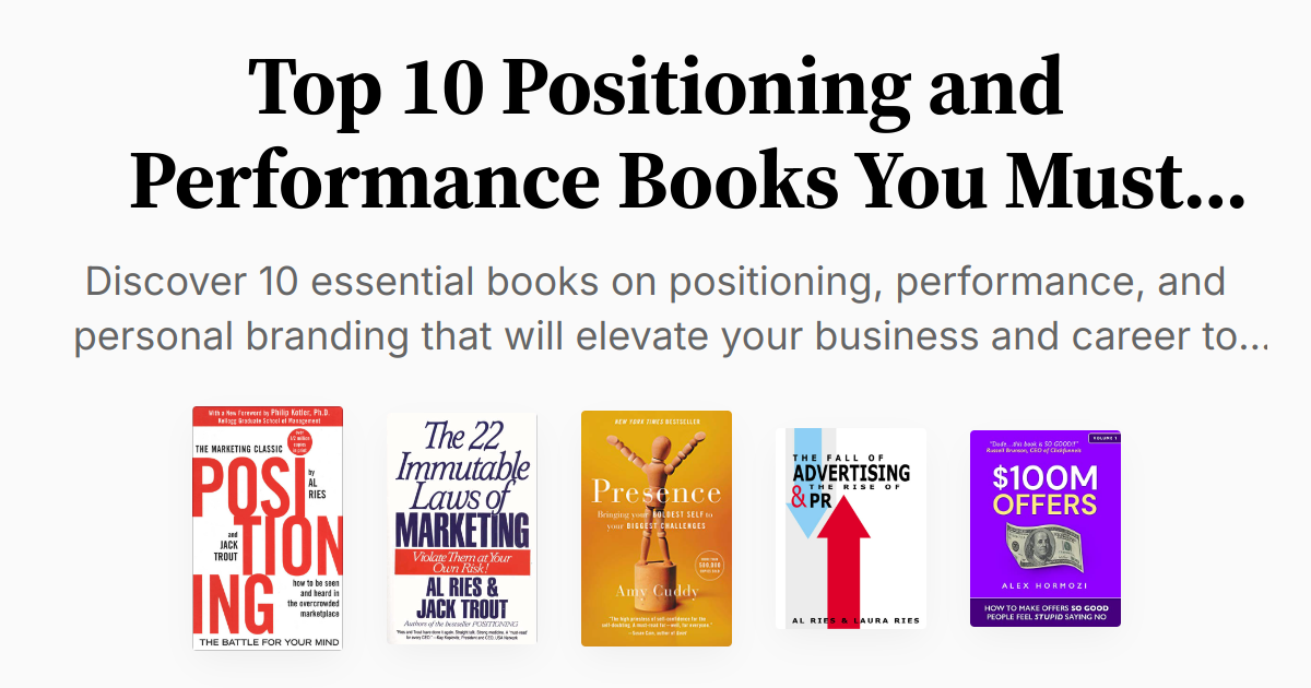 Top 10 Positioning and Performance Books You Must Read | Summary & Audio