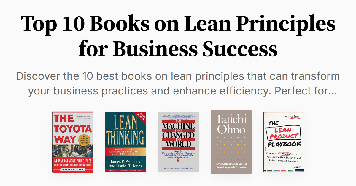 Top 10 Books on Lean Principles for Business Success | Summary & Audio